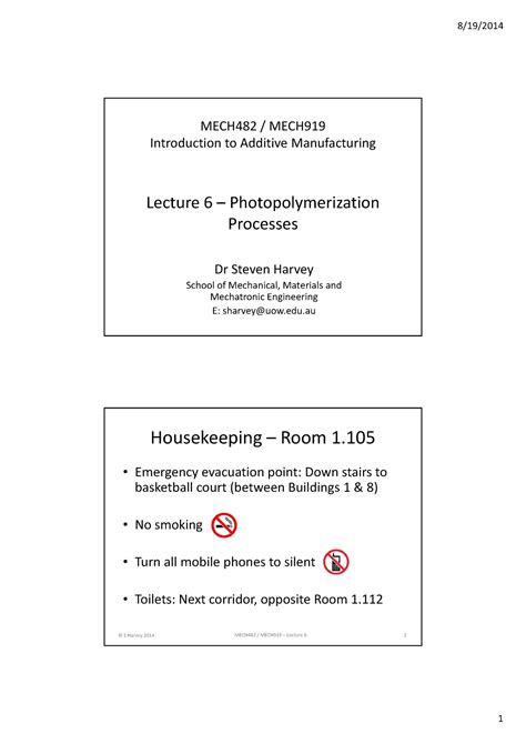Lecture 6 Photopolymerization Process Mech482 Mech Introduction To