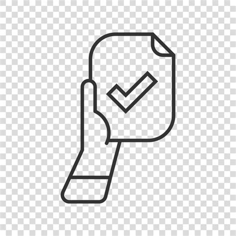 Premium Vector People Hand With Check Mark Icon In Flat Style Accept