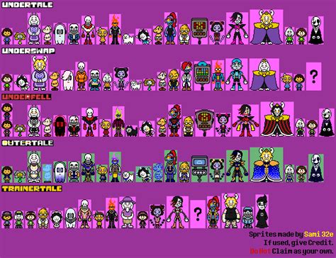 Some Undertale Aus I Guess Custom Sprites By Sami32e On Deviantart