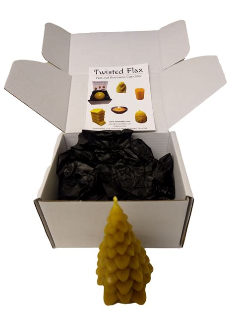 Christmas Tree Beeswax Candle Twisted Flax