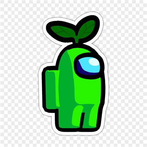 Hd Dark Blue Among Us Character With Green Leaf Hat On Head Png Citypng
