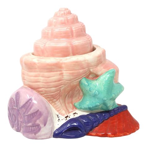 Vintage Seashell Coastal Ceramic Cookie Jar By Treasure Craft Chairish