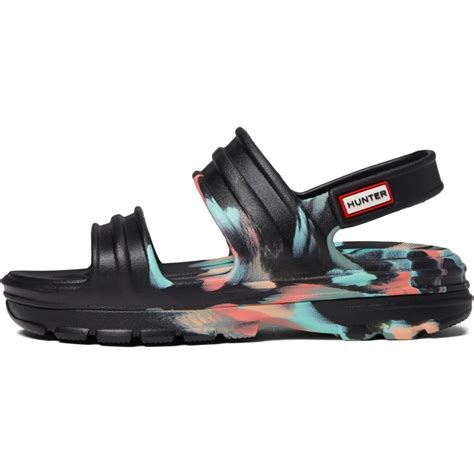 Hunter Bloom Algae Marble Sandal Black Hunter Deals