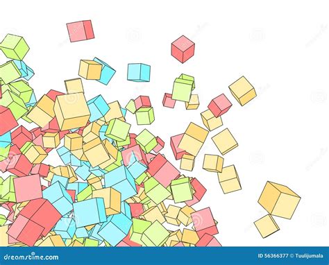 La Couleur 3d Cube Le Croquis Illustration Stock Image 56366377