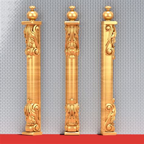 Classic Decorative Furniture Column 3d Model By Gold Master