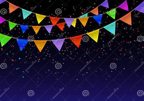 Pennant Or Triangle Flag And Glitter Stock Vector Illustration Of