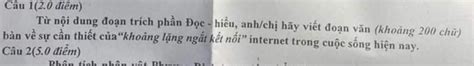 Câu 120 điểm Từ Nội Dung đoạn Trích Phần Đọc Hiểu Anhchị Hãy