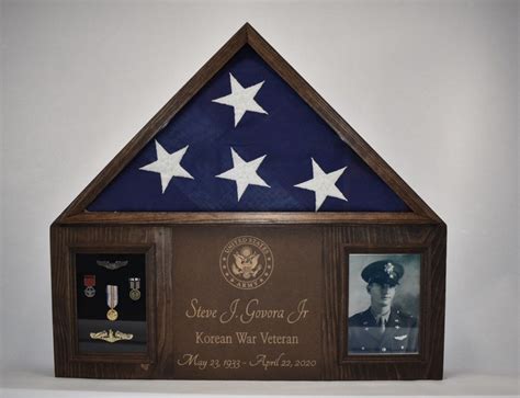 Flag Display Case With Custom Engraving Framed Openings For Etsy Flag Display Flag