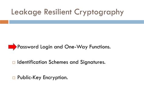 ppt recent progress in leakage resilient cryptography powerpoint