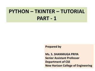 PYTHON TKINTER GUI PART Ppt