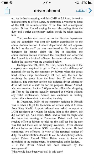 Solved 4G STC l الخلف driver ahmed DRIVER AHMED RAZA Mr Chegg