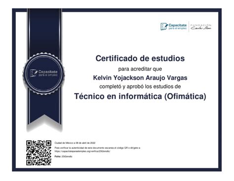 Certificado Informatica Pdf