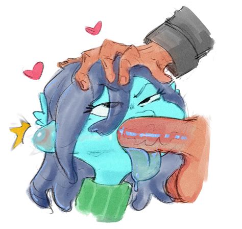 Rule 34 Antropomorph Blowjob Blue Hair Blue Skin Female Human