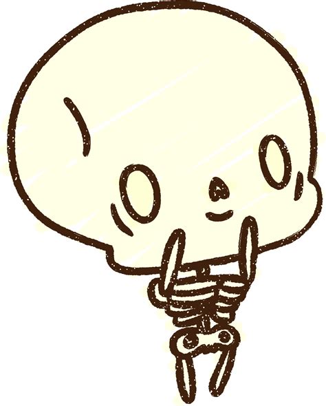 Lindo Dibujo De Tiza De Esqueleto 12220512 Vector En Vecteezy