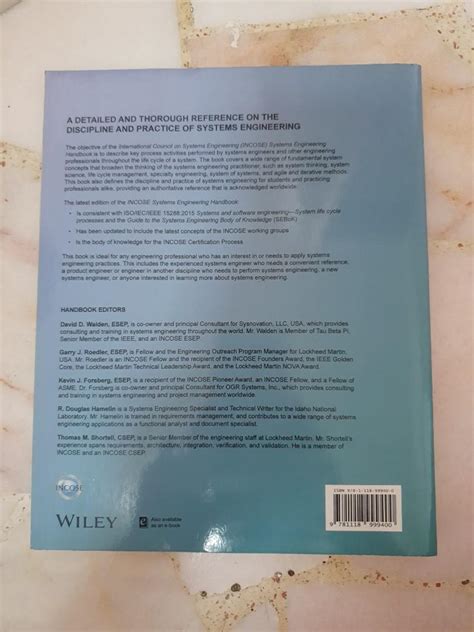 Systems Engineering Handbook By Incose Hobbies And Toys Books