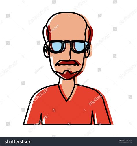 Man Face Glasses Cartoon Stock Vector Royalty Free 729608758