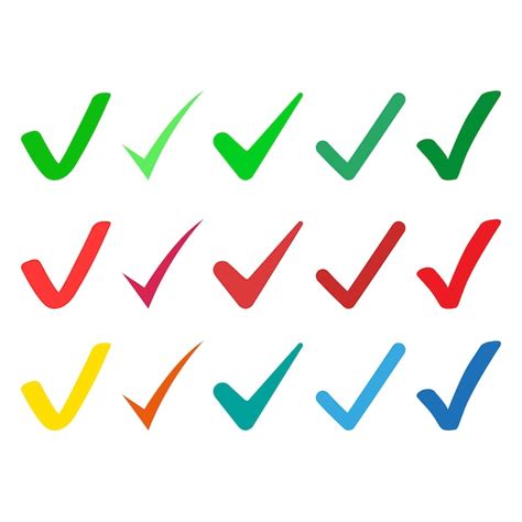 Premium Vector Set Of Check Marks Multiple Colours