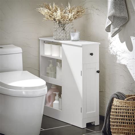 Vicco Meuble De Rangement Salle De Bain Étroit Sur Roulettes Support