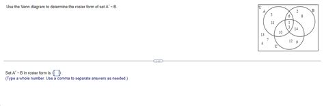 Answered: Use the Venn diagram to determine the… | bartleby