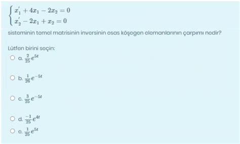 Solved What Is The Product Of The Main Diagonal Elements Of