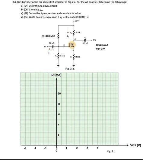 Solved Texts Q4 22 Consider Again The Same Jfet Amplifier Of Fig 2 A For The Ac Analysis