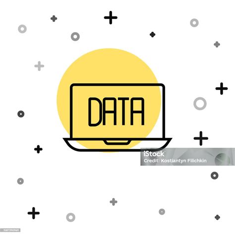 白い背景に黒い線のデータ分析アイコンビジネスデータ分析プロセス統計チャートと図ランダムな動的図形ベクトル アイコンのベクターアート素材や