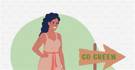 녹색 생각 2d 벡터 격리 그림으로 이동합니다 만화 배경에 소비 플랫 캐릭터를 줄입니다 모바일 웹사이트 프레젠테이션을 위한 다채로운 편집 가능한 장면 Nerko