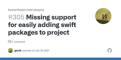 Missing Support For Easily Adding Swift Packages To Project Issue