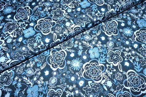 Le Tissu Coton Imprimé Dashwood Fleurs Marines