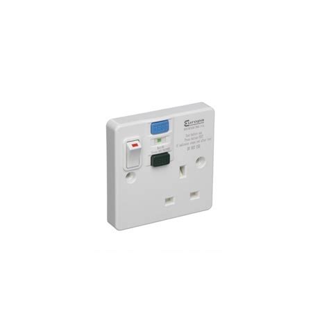 Europa Plastic Rcd 13a Single Socket Switched Rcd13ap1gsa Switches