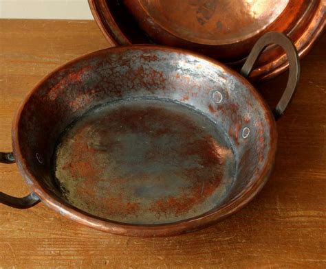 French Copper Chestnut Roaster Pan And Lid Rustic Lidded Nut Dish Bowl