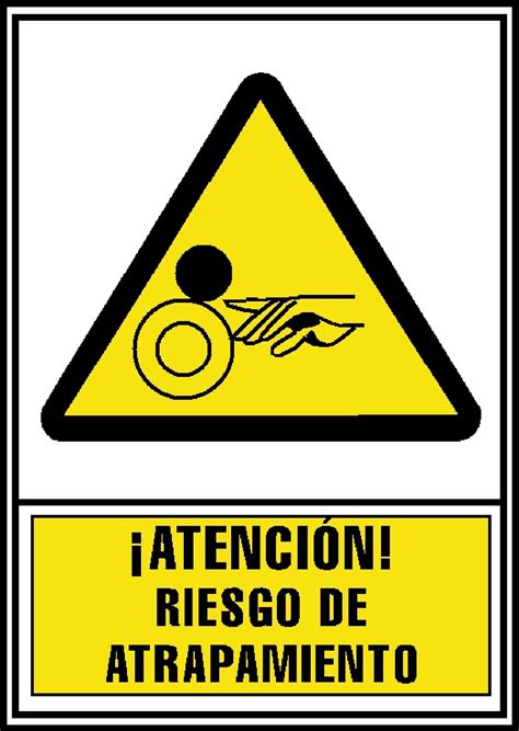 SeÑal De Advertencia Atencion Riesgo De Atrapamiento En Pvc A4 210 X