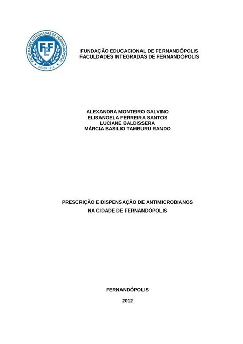 PDF Prescrição e dispensação de antimicrobianos DOKUMEN TIPS