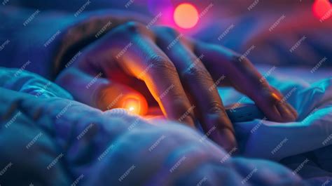 A Macro Image Of A Biosensor Attached To The Sleepers Finger Measuring