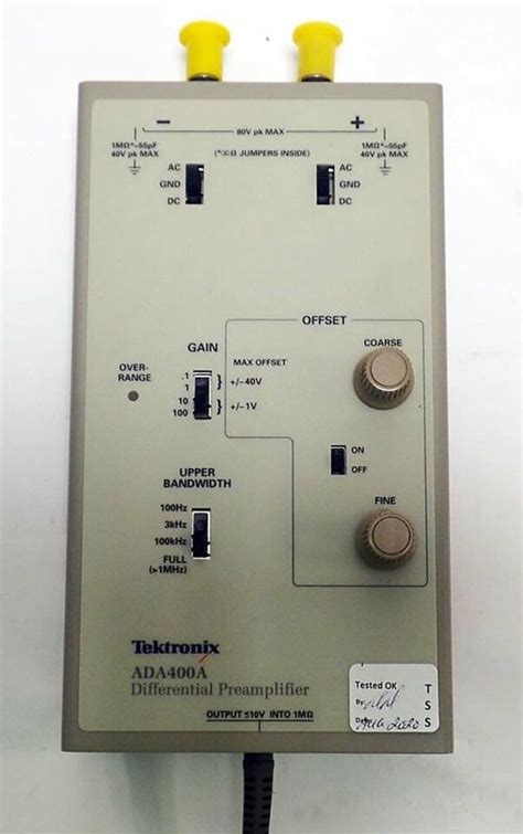 2포트 액티브 Tektronix Ada400a 디퍼런셜 전 증폭기 10μvdiv 감수성 테스트