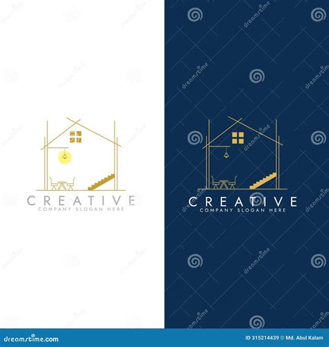 Simplistic Exterior Of A House House Framework Logo Stock