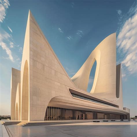 Premium Photo Modern Architectural Masterpiece Against Skyline Background