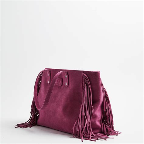 Cher Suede Fringe Bag Raspberry My Bodhi