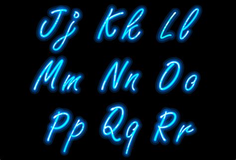 Neon Alphabet Font In Blue Part 2 533275 Vector Art At Vecteezy
