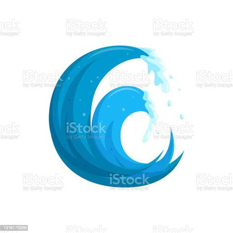 Logo Des Vagues Dinondation Onde De Tempête De Tsinami Disolement Dans