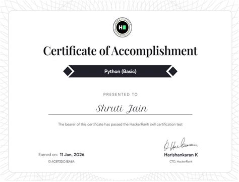 Python Hackerrank Coding Continuouslearning Shruti Jain