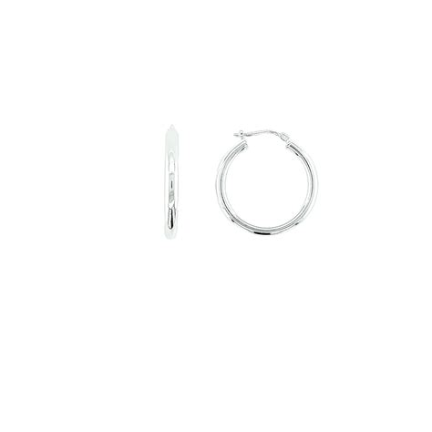 Sterling Silver Polished Hoop Earrings Sapphires Jewellers