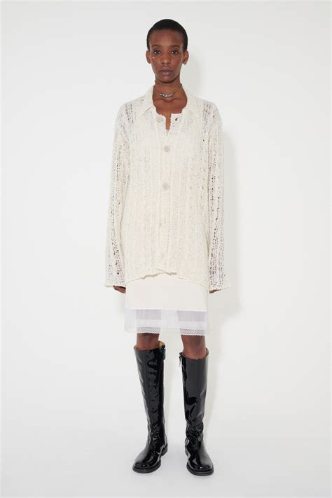 Our Legacy Big Cardigan White Sheer Cable