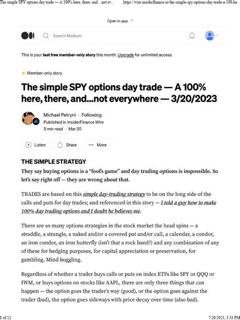 Simple Spy Options Trading Pdf