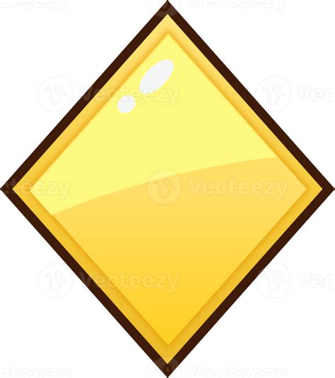 Botón De Rombo Amarillo De Dibujos Animados 10976955 Png