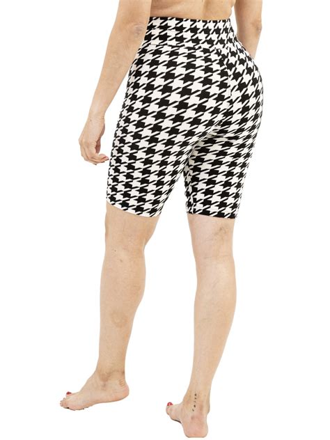 Plus Size High Waist Buttery Soft Houndstooth Biker Shorts