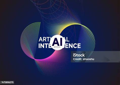 네온 색상 동적 라인 Ai 개념 기술 배경 3차원 형태에 대한 스톡 벡터 아트 및 기타 이미지 3차원 형태 모양 컴퓨터