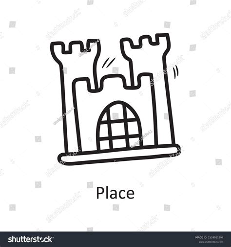 Place Vector Outline Icon Design Illustration Stock Vector Royalty
