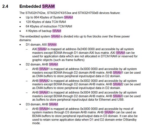 what s the maximum ram size on stm32h743vitx development platforms