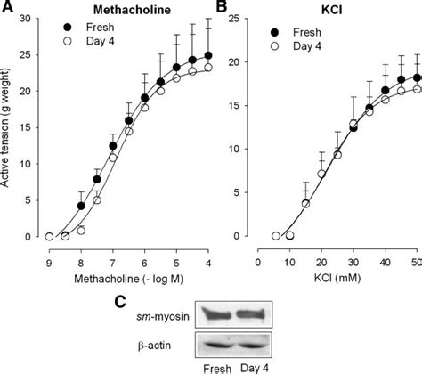 Concentration Response Curves Of Methacholine A And Kcl Induced B